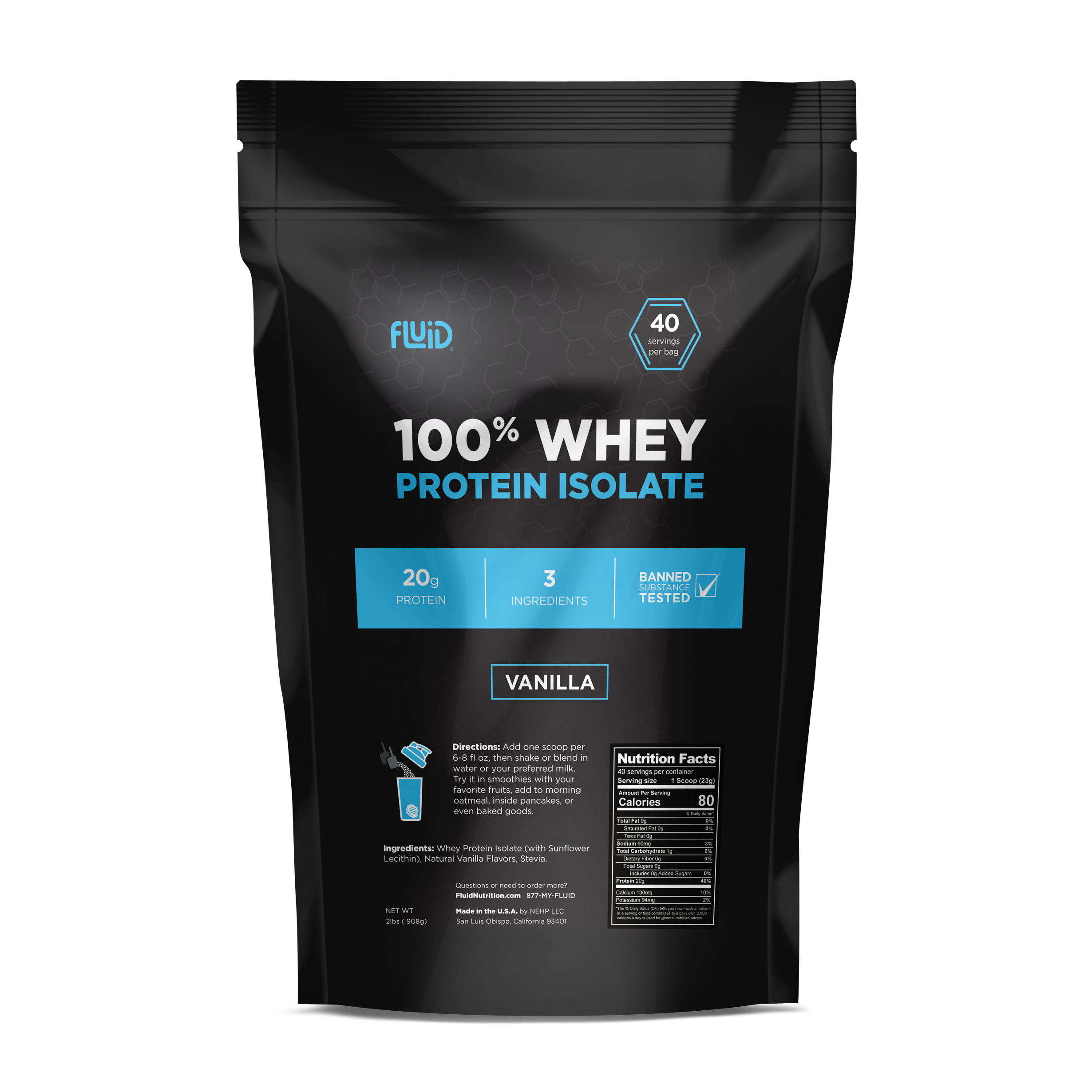 100% Whey Protein Isolate | Fluid Sports Nutrition
